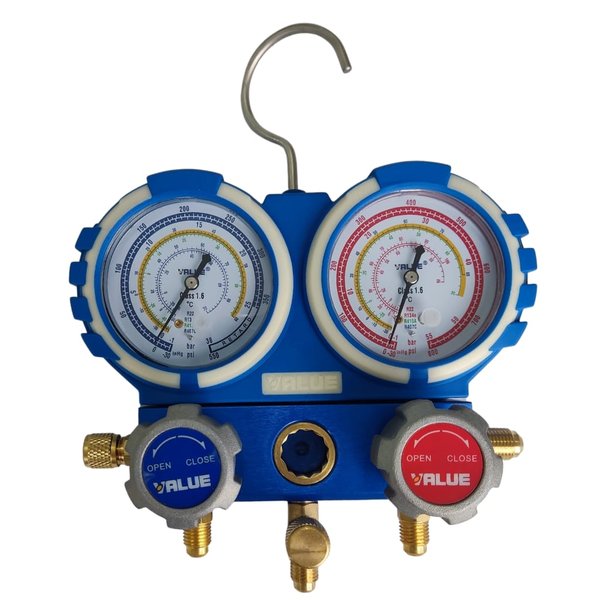 Manifold R22/R134A/407C/410A com Mangueira 1.2MT Manômetro 68